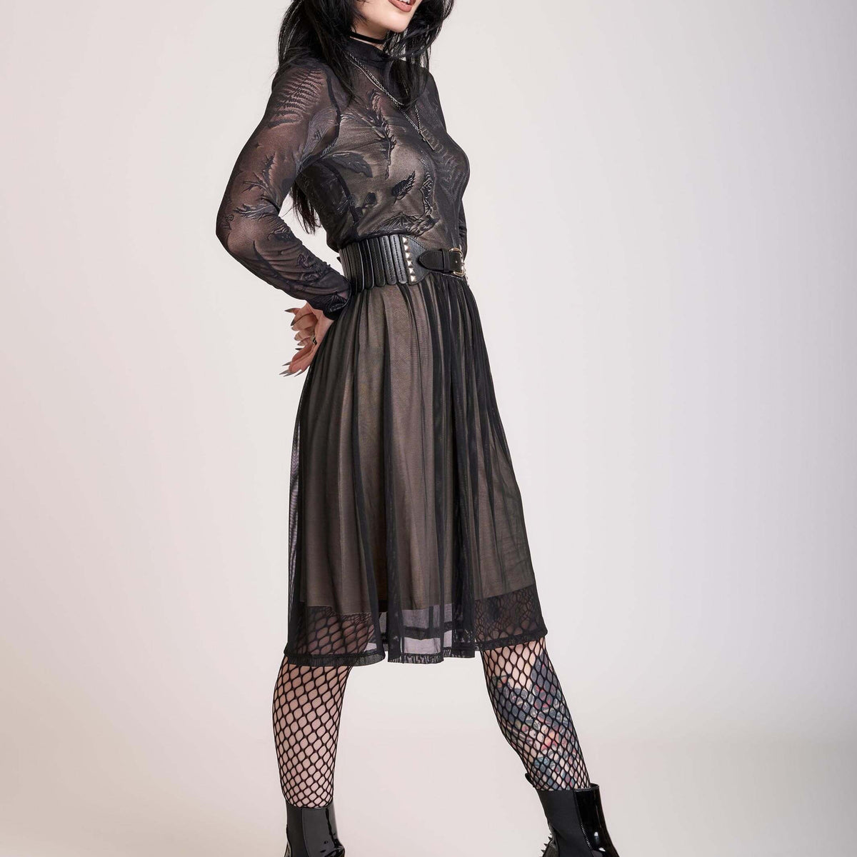 Bat Mesh Dress – Midnight Hour