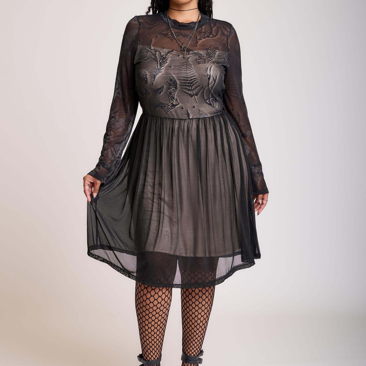 Bat Mesh Dress – Midnight Hour