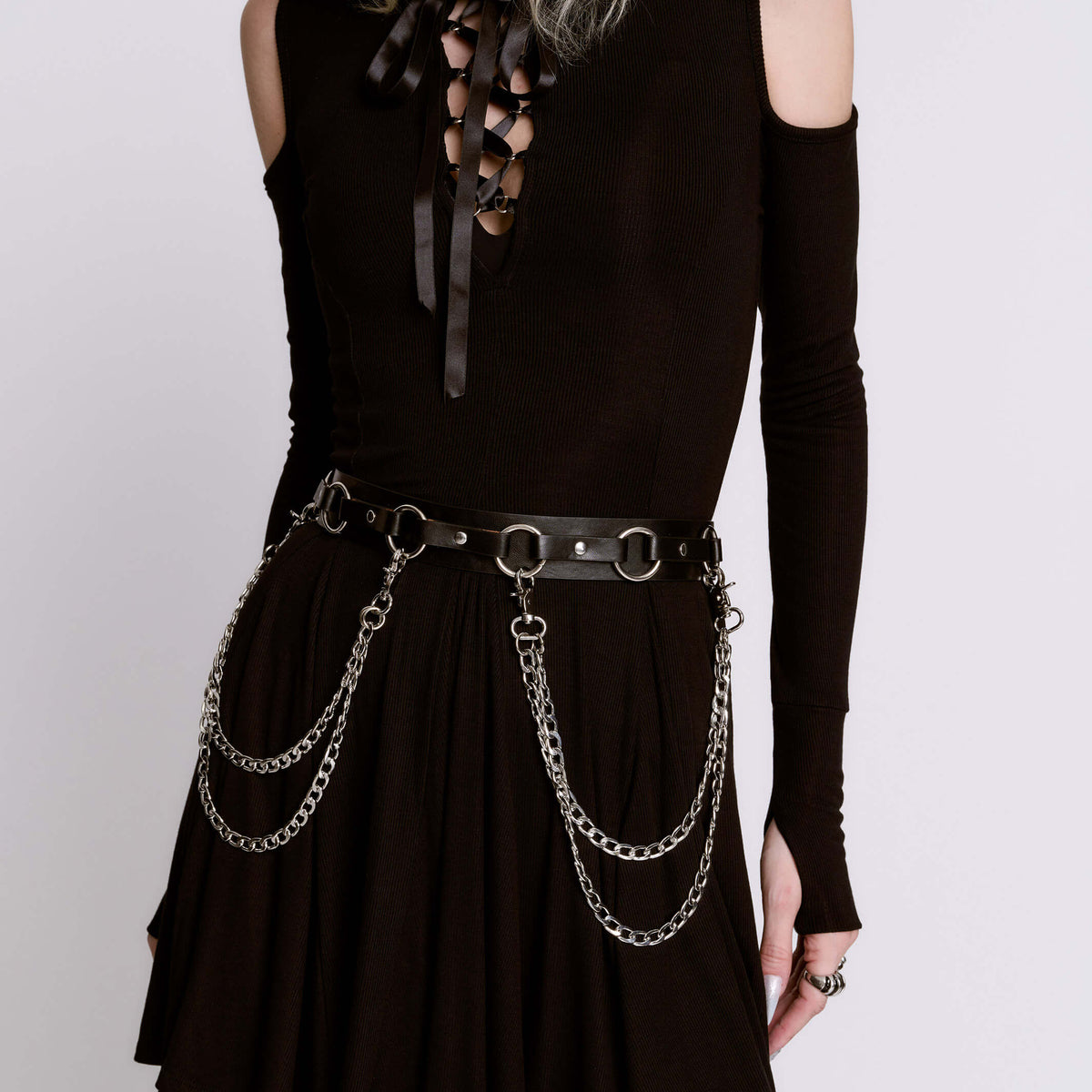 Vegan O-ring Chain Belt – Midnight Hour