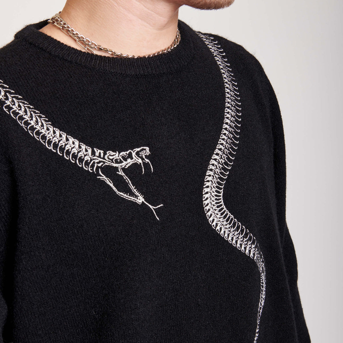 Embroidered Snake Sweater – Midnight Hour