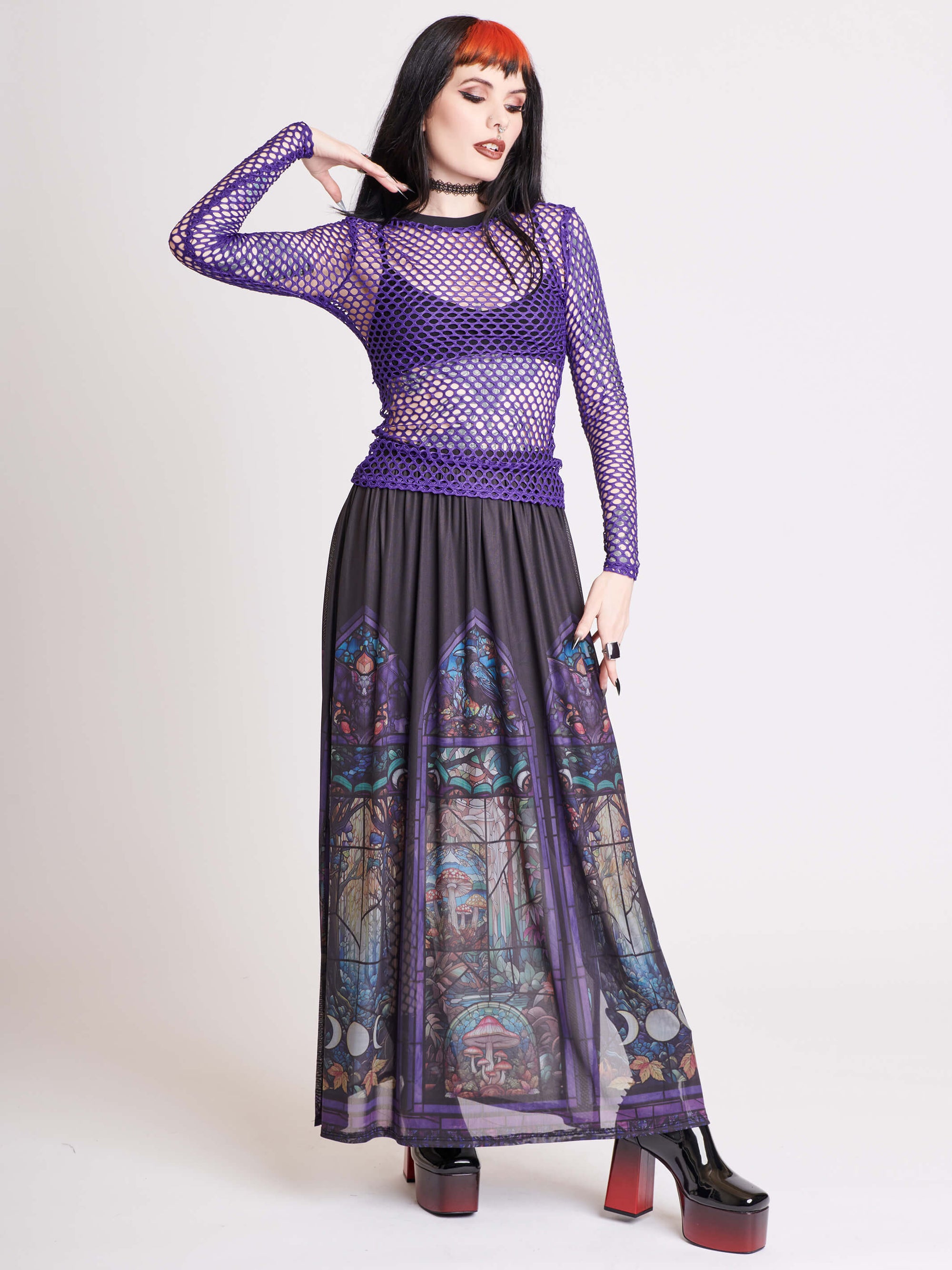 Fishnet Long Sleeve Top