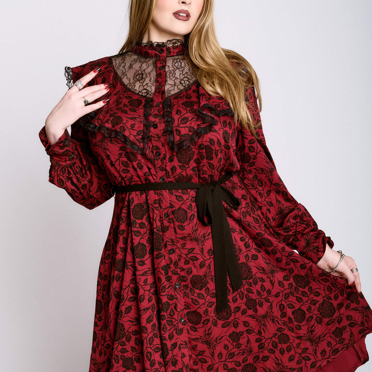 Sigil Rose Victorian Lace Dress – Midnight Hour