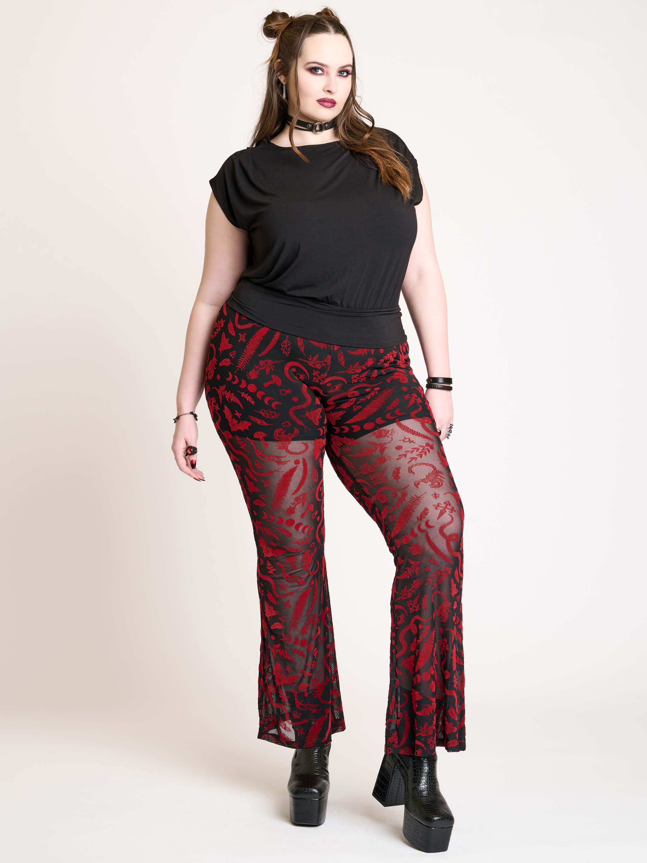 Goth Plus Size Flared Pants – Midnight Hour