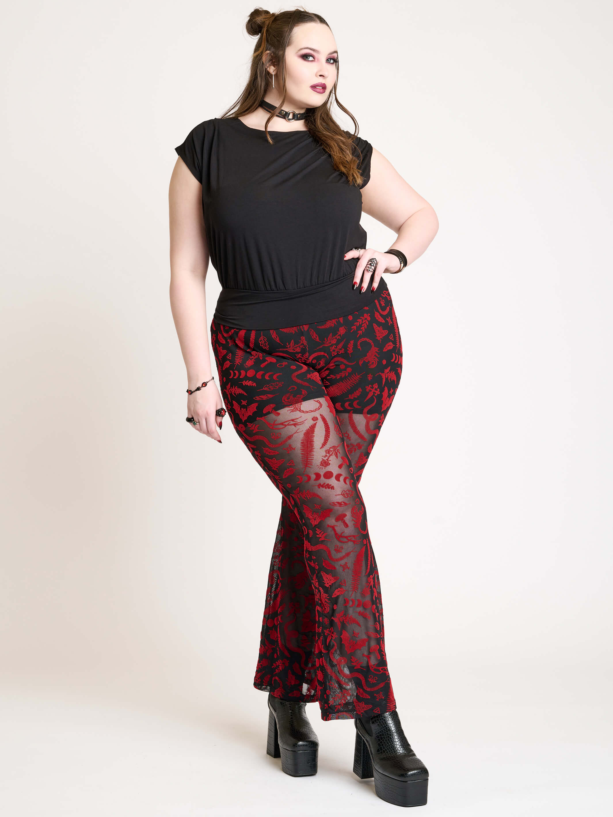 Goth Plus Size Flared Pants – Midnight Hour