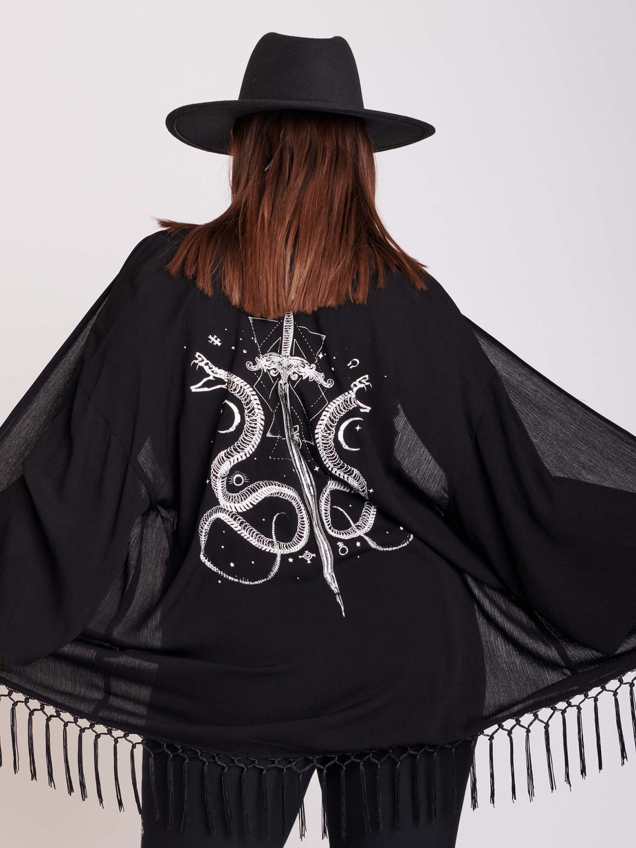 Goth Plus Size Kimono – Midnight Hour